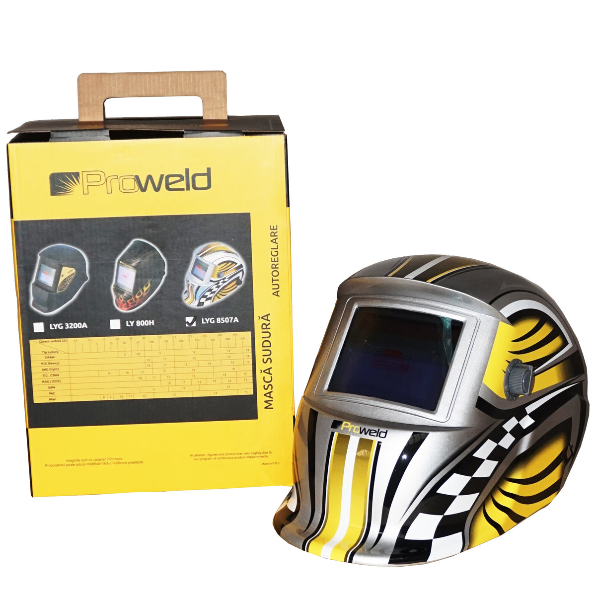 Masca sudura automata LCD ProWELD LYG-8507A, reglabila, clasa optica 1 – Atomico
